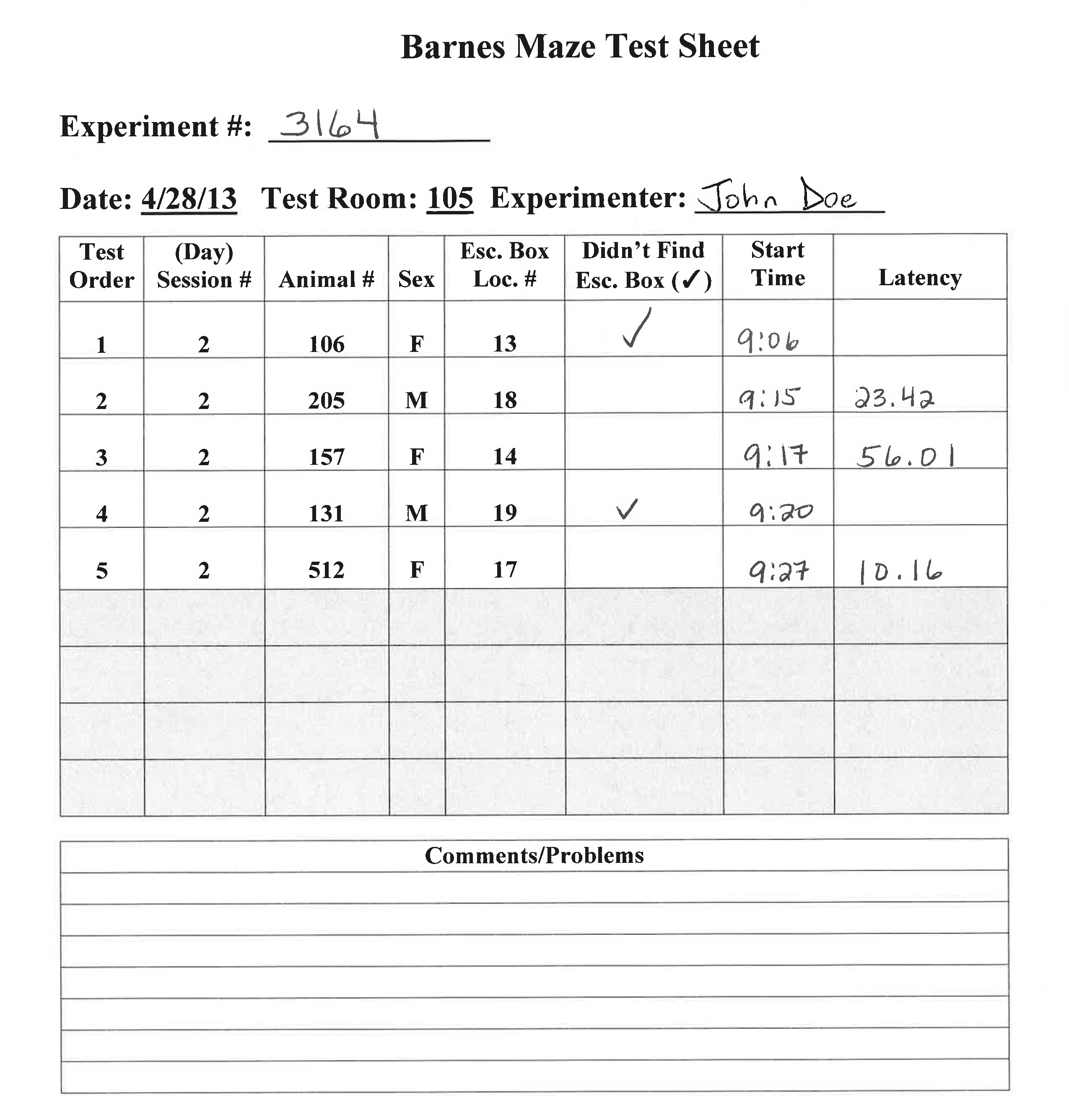 Barnes Maze Testing Strategies with Small and Large Rodent Models ...